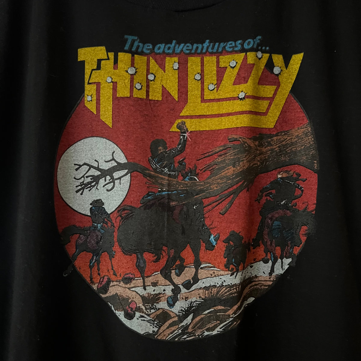 1981 Thin Lizzy "The Adventures Of Thin Lizzy" Vintage Band Promo Tee ...