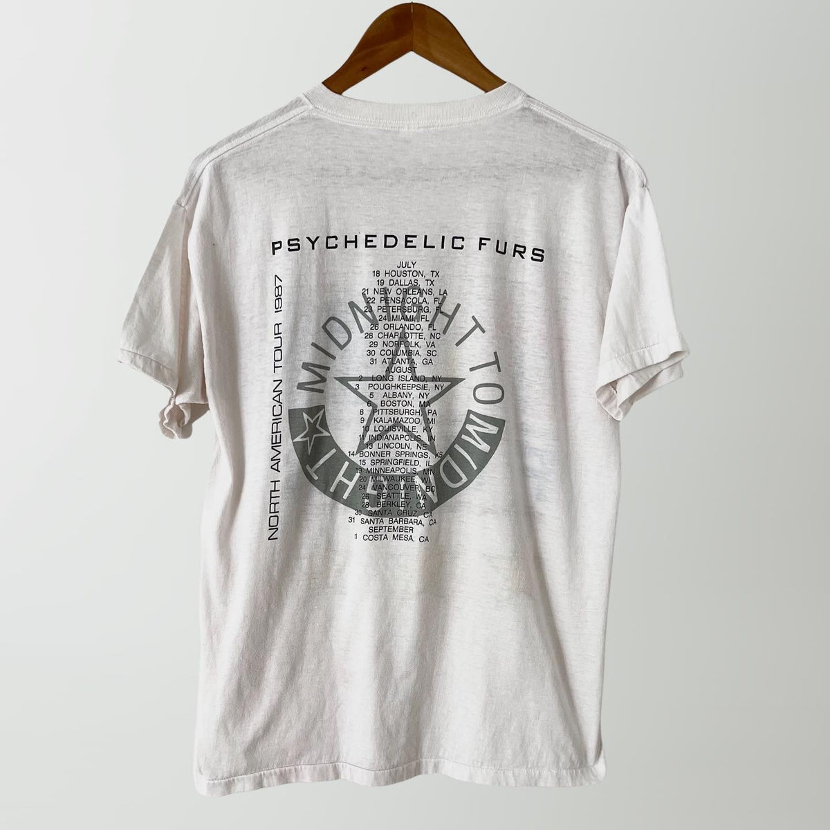 1987 Psychedelic Furs "Midnight To Midnight" Vintage Tour Tee Shirt ...